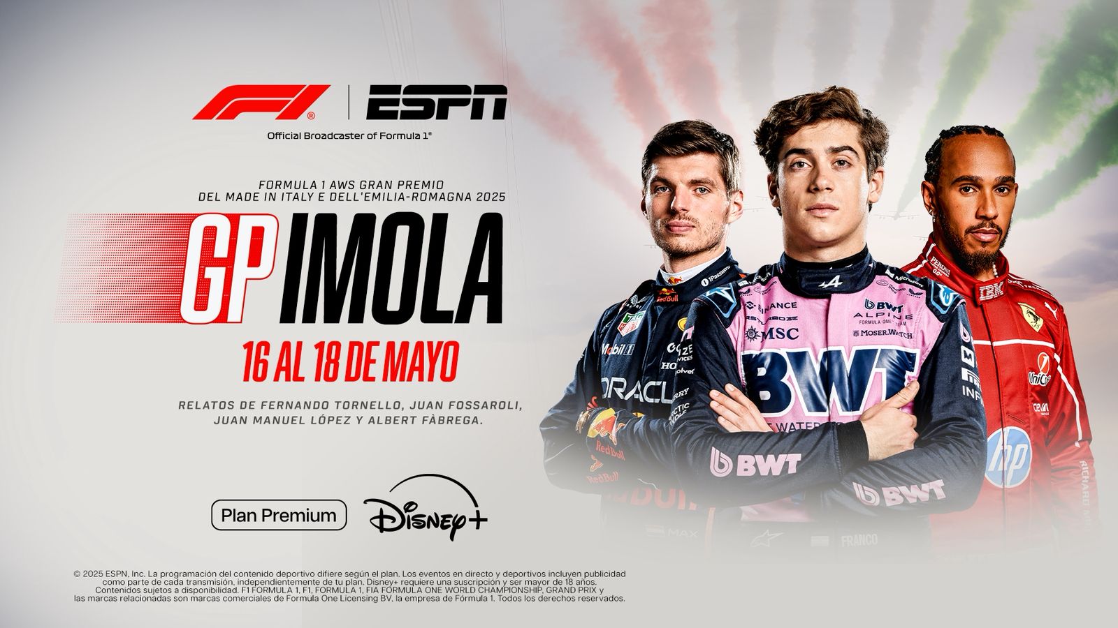 ESPN trae a DISNEY+ la F1 en Imola, con el debut de Franco Colapinto en Alpine - FACTORY NEWS